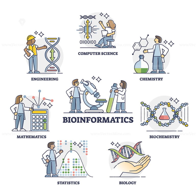 Bioinformatics as study and research of biological data outline diagram ...