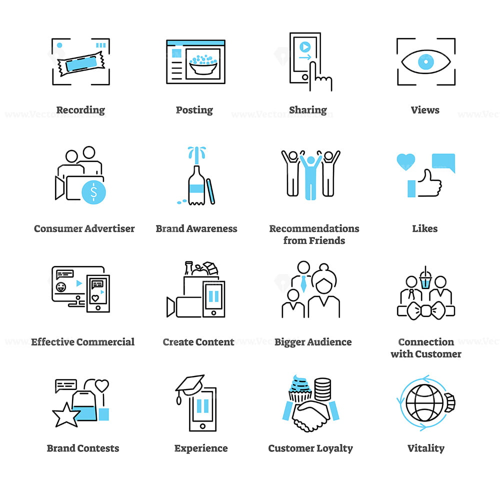 FREE Advertising plan icon collection set – VectorMine