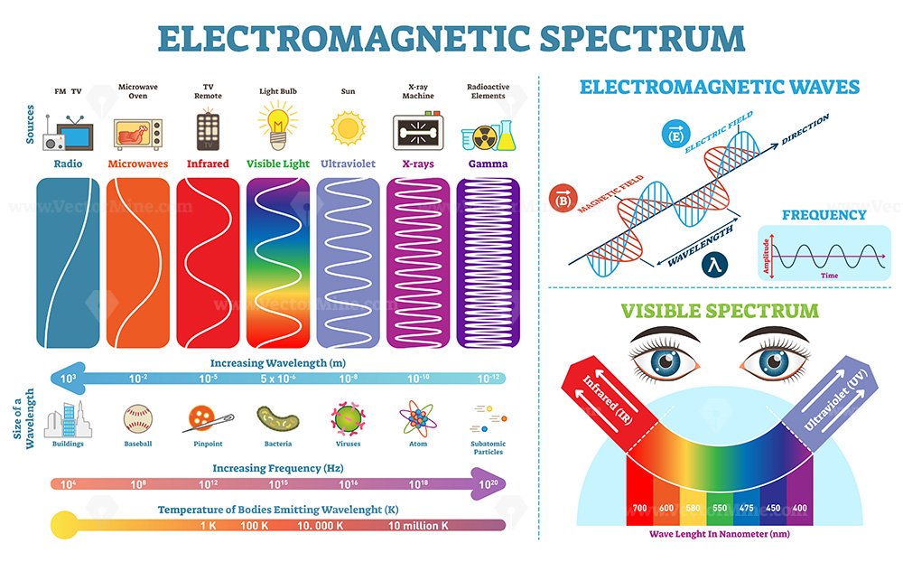 Electromagnetic Spectrum Vector Illustration Vectormine