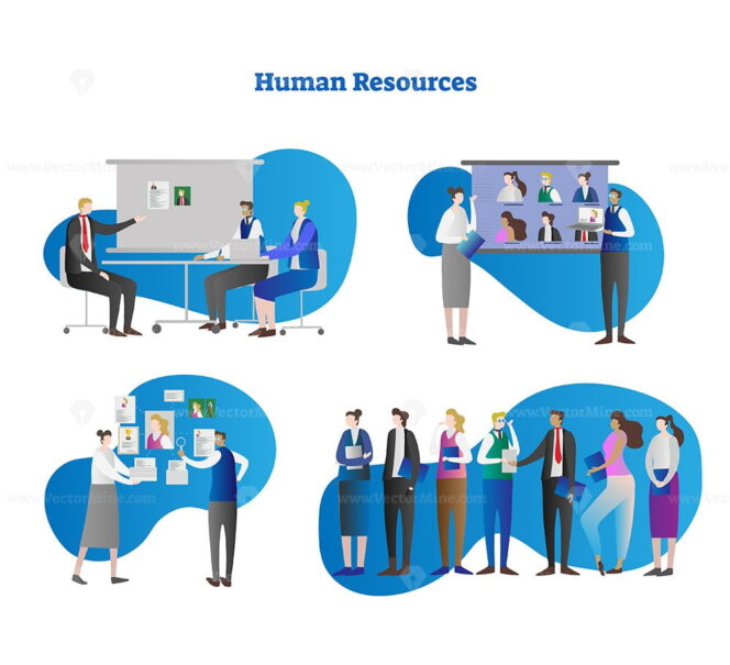 FREE Human resources vector illustration collection set – VectorMine