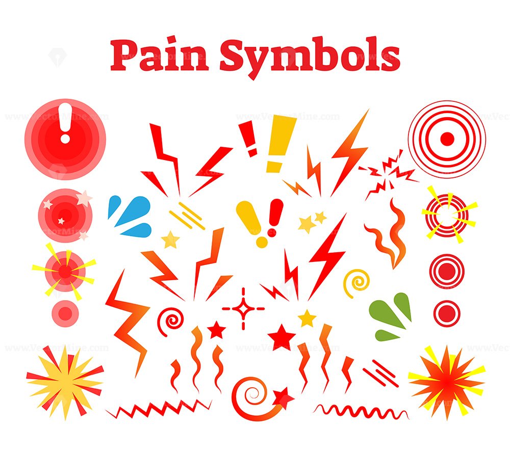 FREE Pain symbols and shapes, vector illustration – VectorMine
