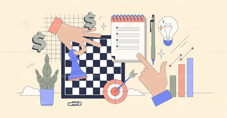 Visual identity and company brand style tiny person neubrutalism concept – VectorMine