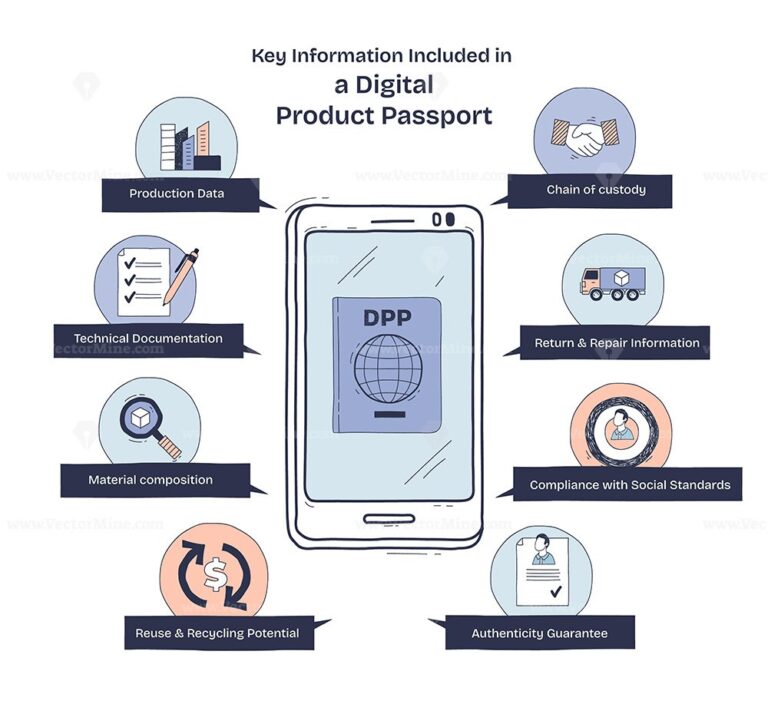 Digital Product Passport diagram shows key elements like production ...