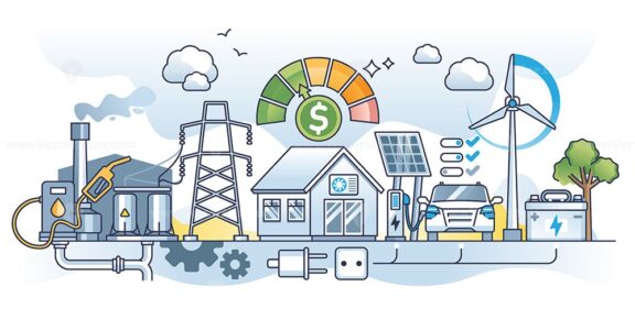 Energy efficiency and low power consumption to save resource outline ...