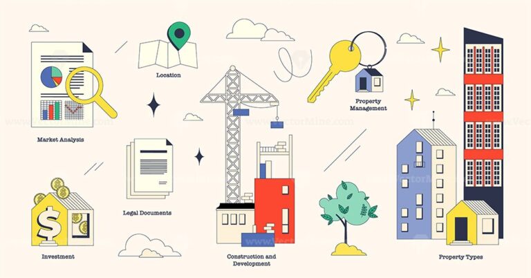 Fractional real estate and shared ownership outline icons collection ...