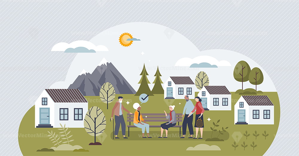 Retirement village and settlement for elderly pensioners tiny person ...